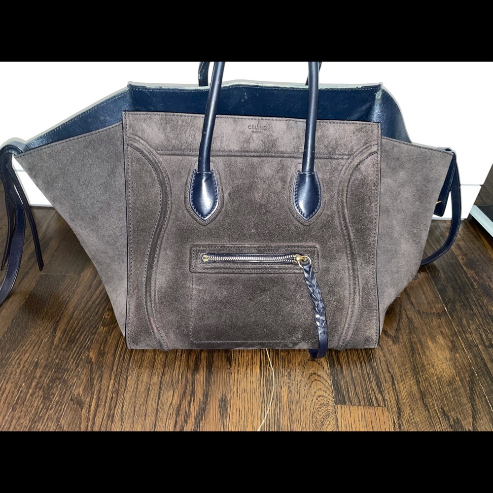 Celine Phantom Bag Navy Blue Suede - Gem
